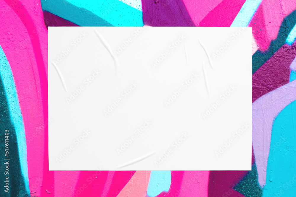 Colorful messy painted pink, purple, teal urban wall texture with ...