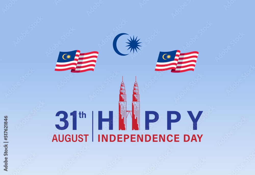 Happy 31st August Malaysia Independence Day Vector Illustration ...