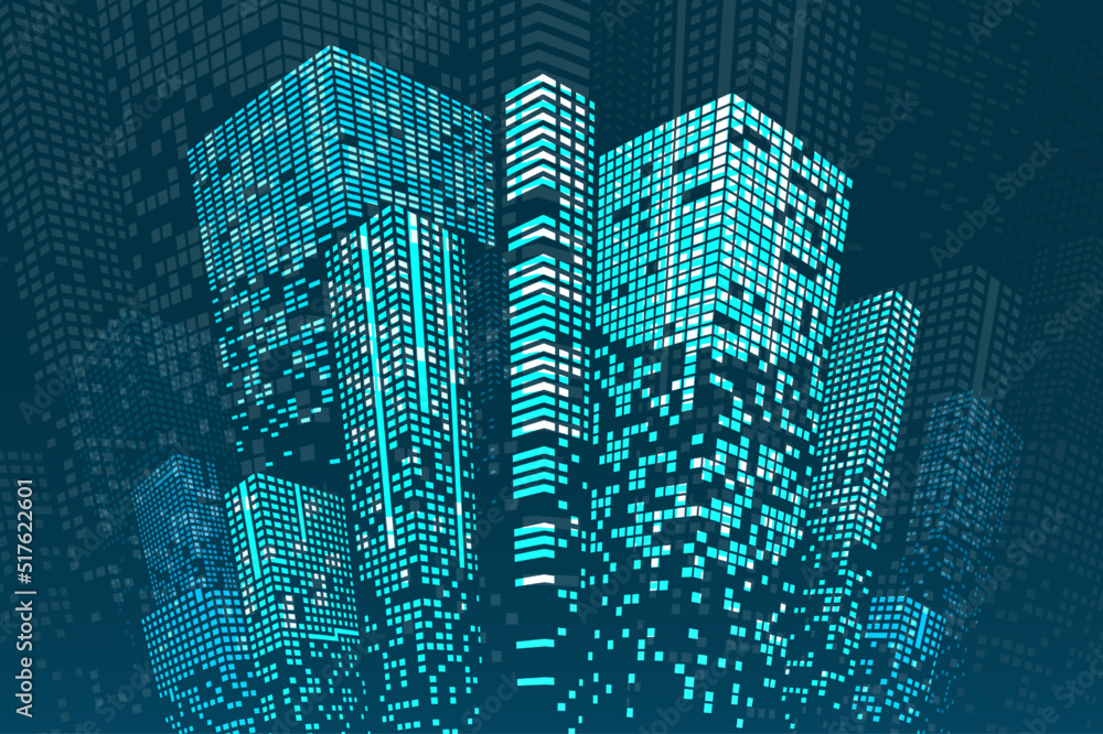 Smart building concept design for city illustration Stock Vector ...