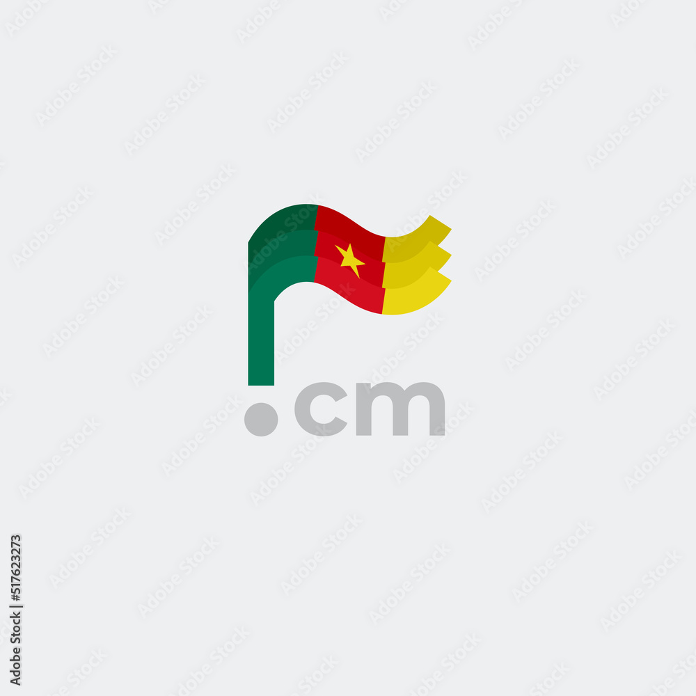 Cameroon flag icon. Original simple design of the cameroonian flag, map ...
