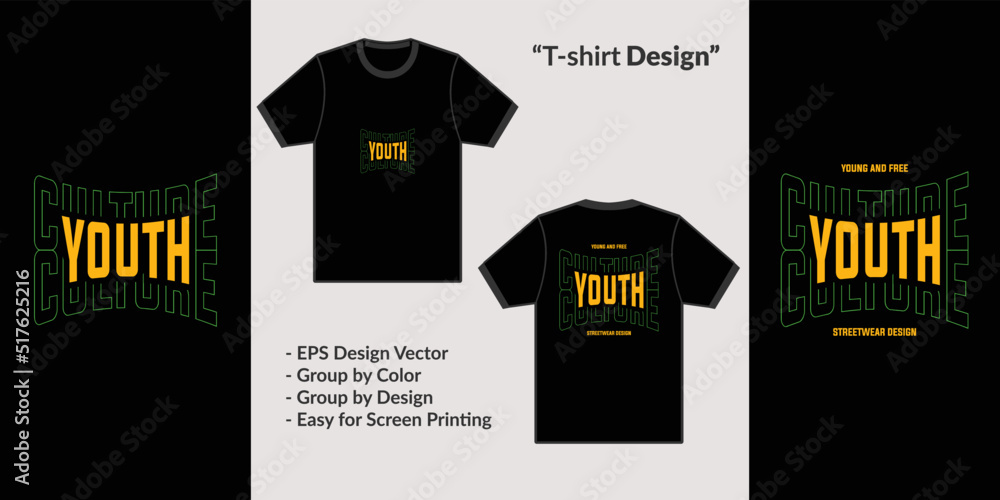 Youth culture typography streetwear theme design for premium tshirt ...