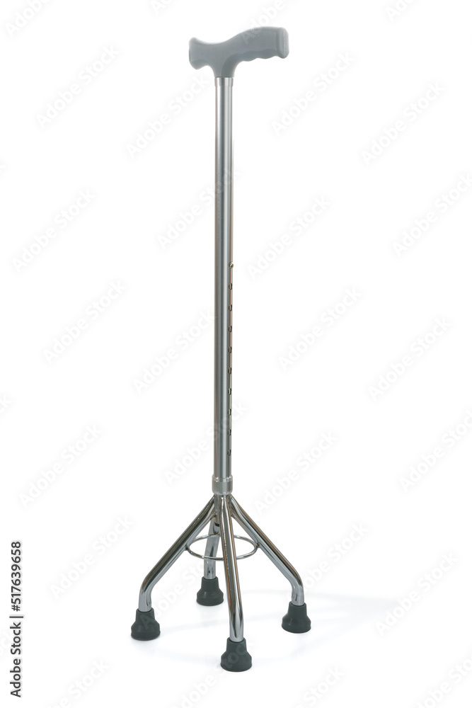 Walking Stick is a quad base with rubber feet that are height ...