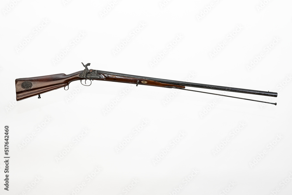 Old muzzle-loading rifle or long-barreled muzzle-loading shotgun Stock ...