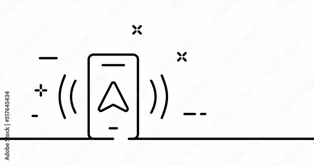 Phone navigator. GPS, location, geolocation, pointer, map, route ...