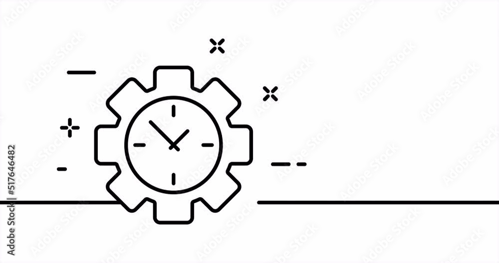 Clock with gear. Schedule, table, sked, planning, time management, work ...