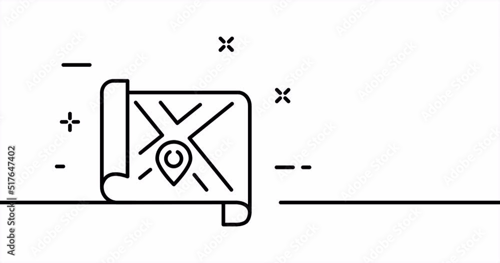 Map with a pointer. Geolocation, gps, orientation, satellite, terrain ...