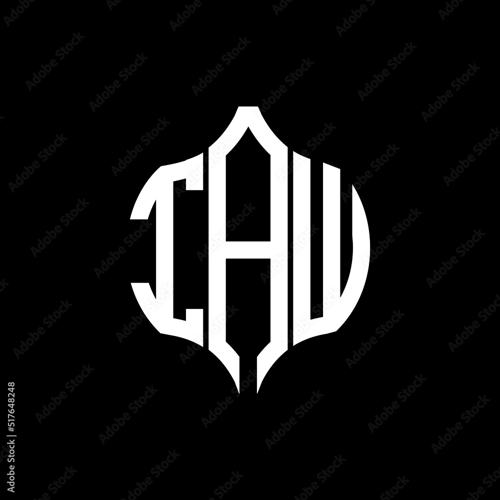 IAW letter logo. IAW best black background vector image. IAW Monogram ...