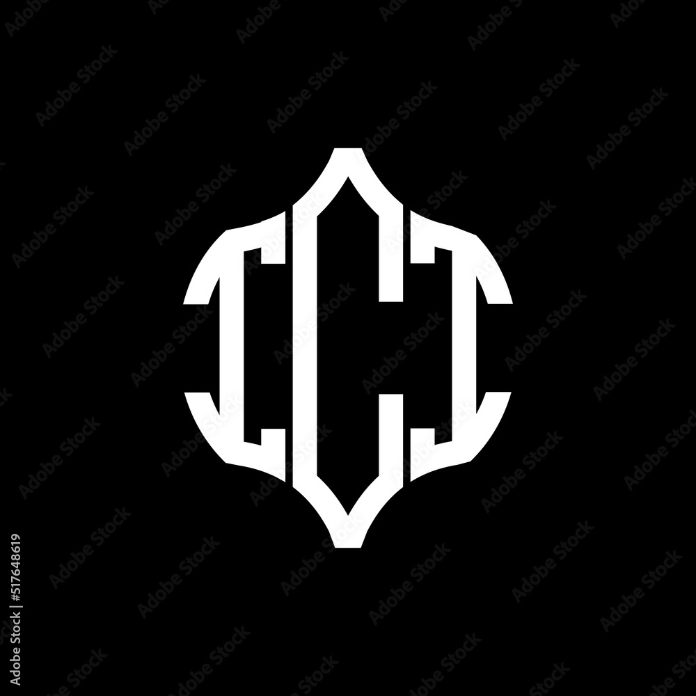 ICI letter logo. ICI best black background vector image. ICI Monogram ...