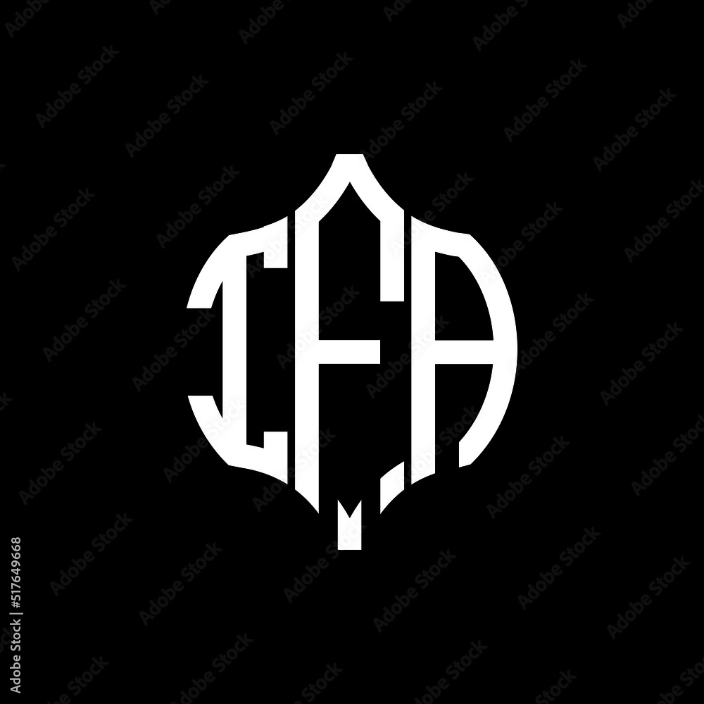 IFA letter logo. IFA best black background vector image. IFA Monogram ...