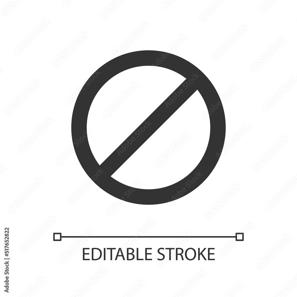 Vetor de Failure occurred pixel perfect linear ui icon. Error message. Access blocked ...