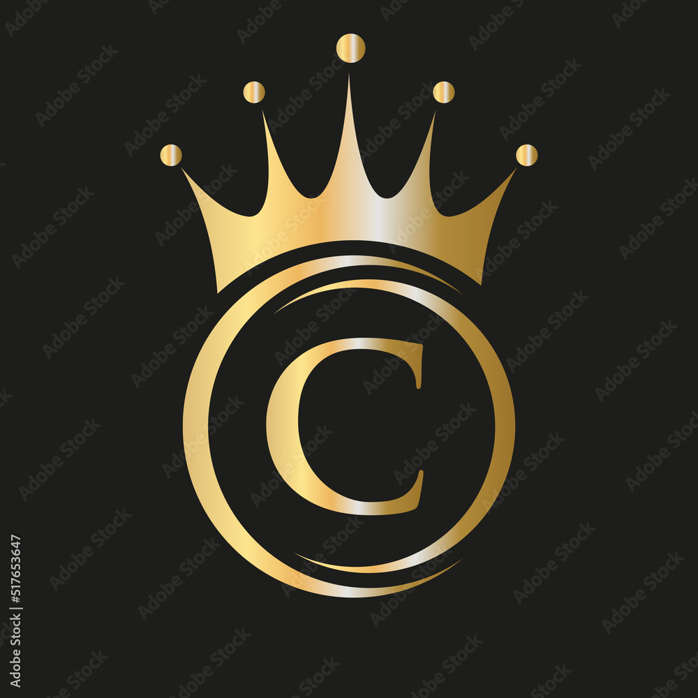 Letter C Crown Logo Royal Crown Logo For Spa Yoga Beauty Fashion