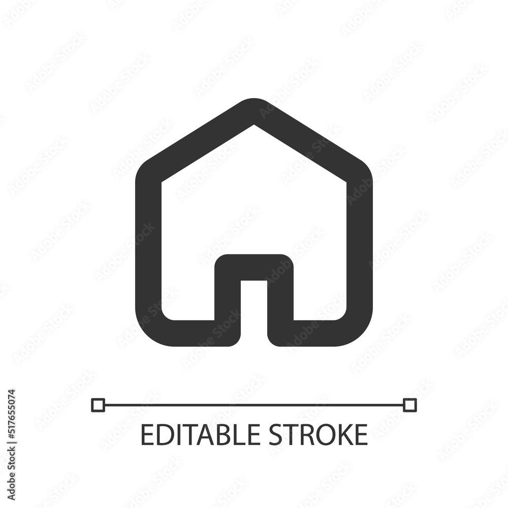 Home pixel perfect linear ui icon. Open website homepage. Shortcut ...