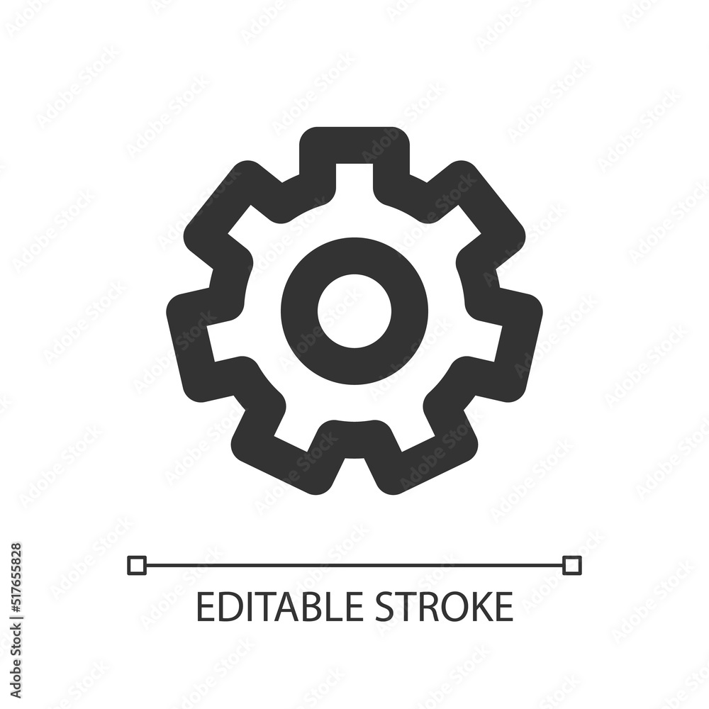Settings Gear Pixel Perfect Linear Ui Icon Device Configuration Developer Mode Setup Gui Ux