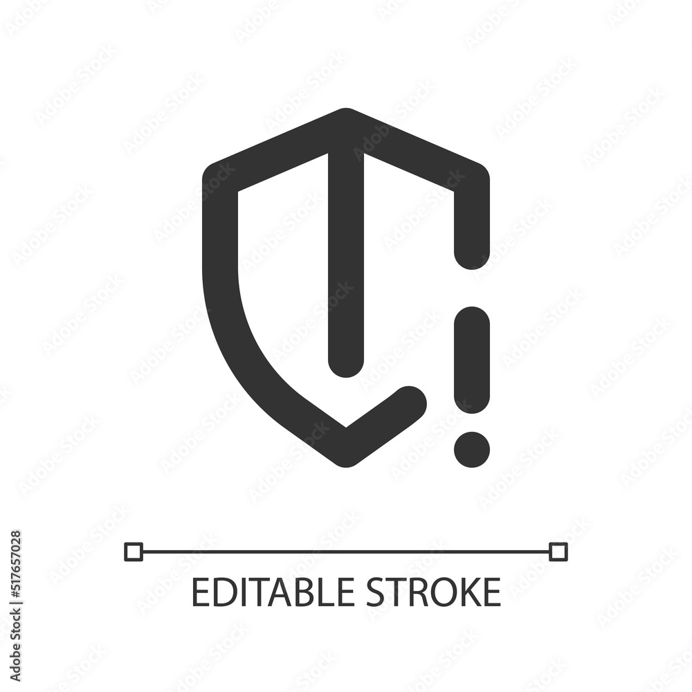 Security threat pixel perfect linear ui icon. Cybersecurity hazards ...