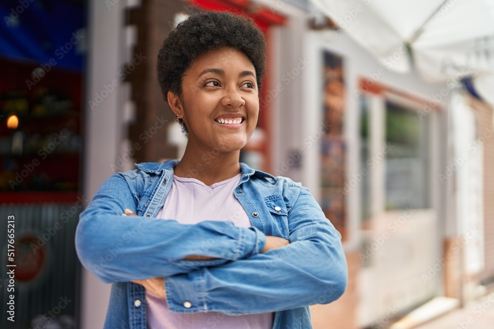 African american woman smiling confident standing with arms crossed ...