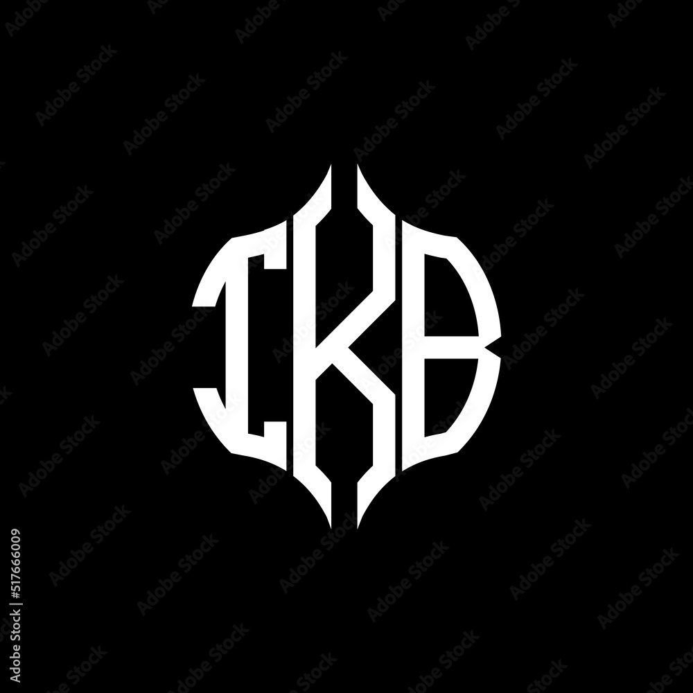 IKB letter logo. IKB best black background vector image. IKB Monogram ...