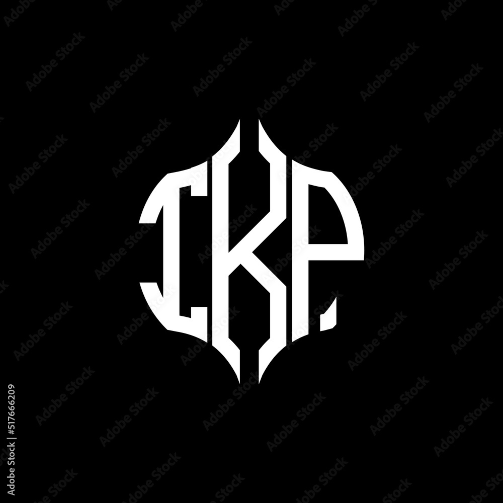 IKP letter logo. IKP best black background vector image. IKP Monogram ...