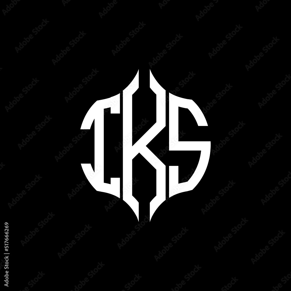 IKS letter logo. IKS best black background vector image. IKS Monogram ...