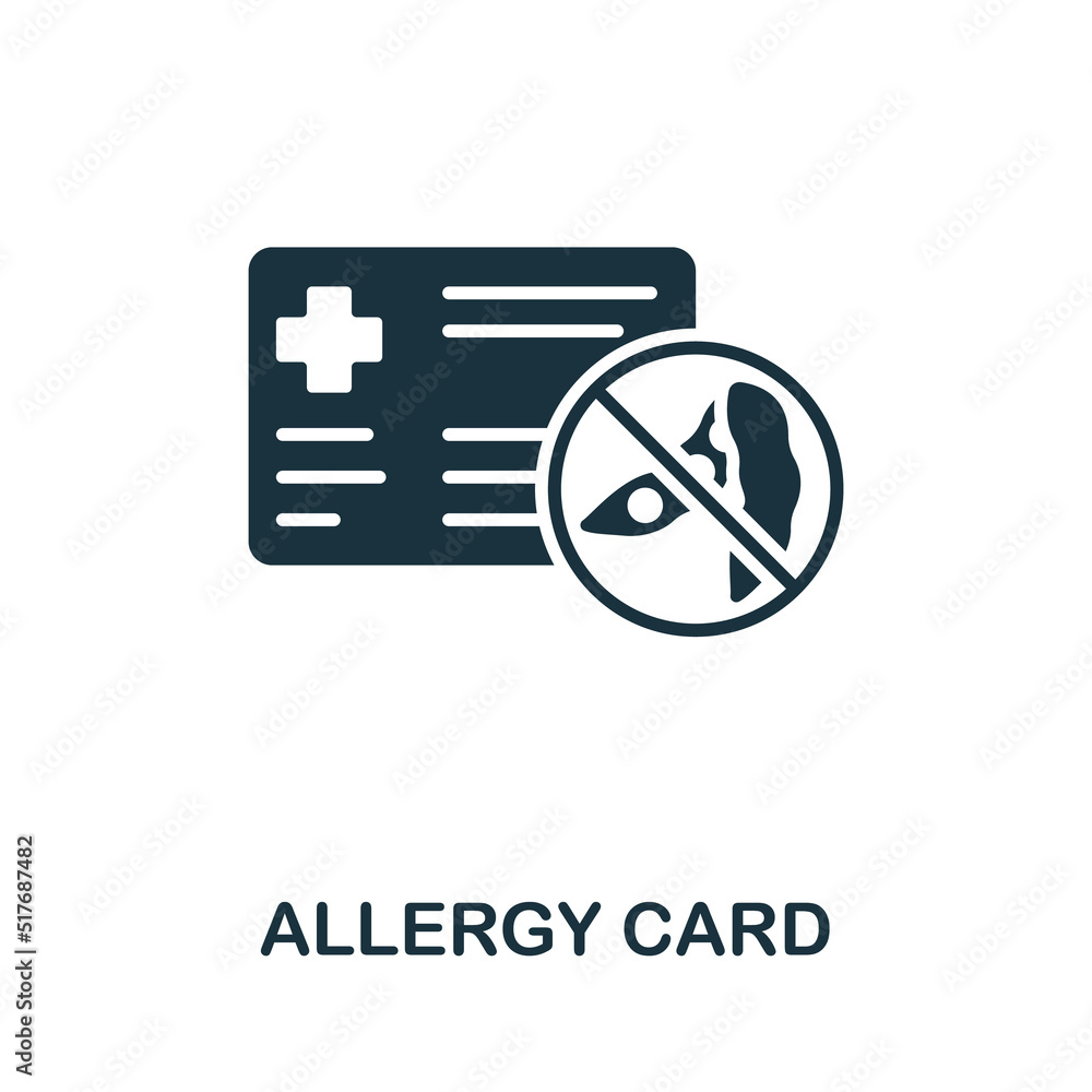Allergy Card icon. Monochrome simple Allergy icon for templates, web ...
