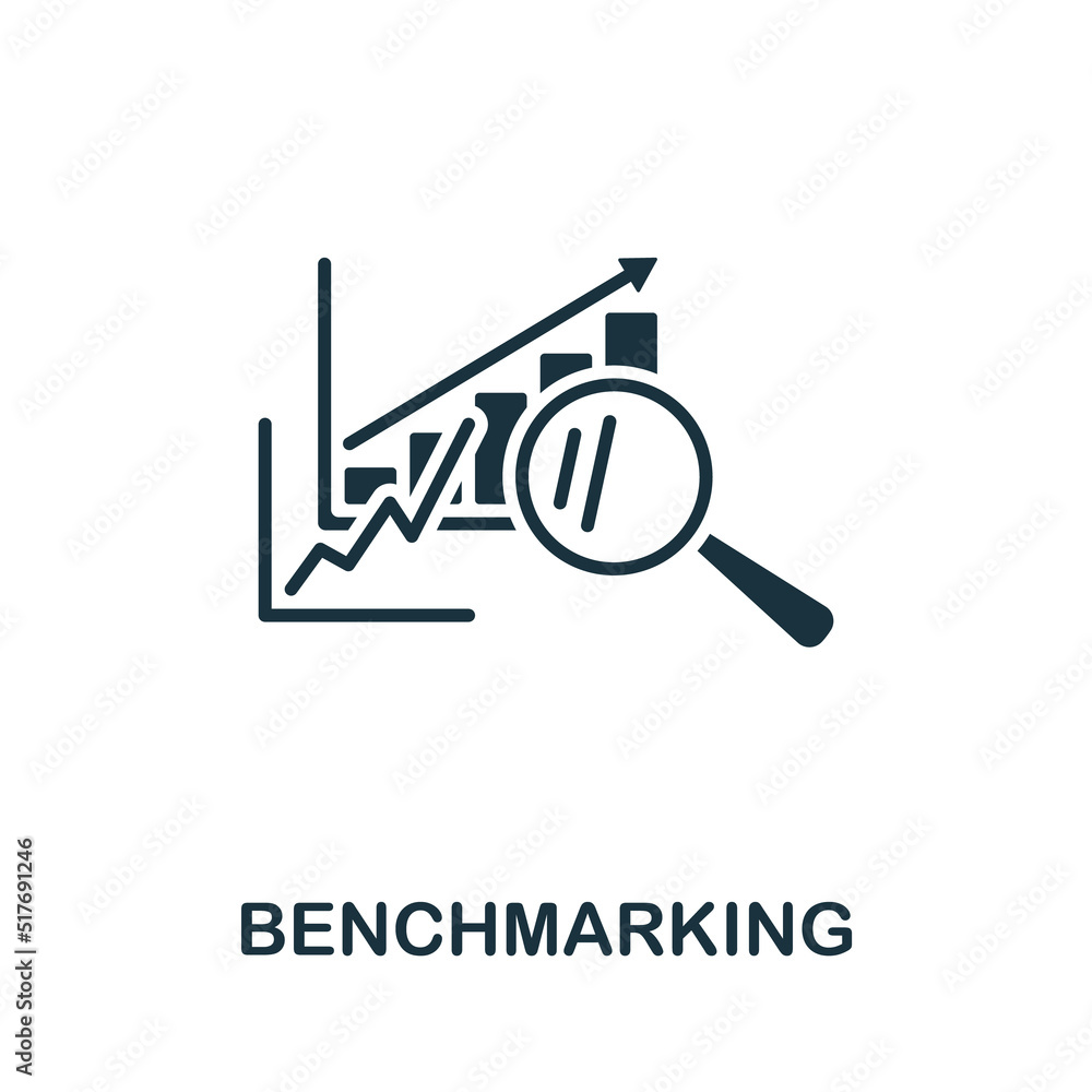 Benchmarking icon. Monochrome simple Business Management icon for ...