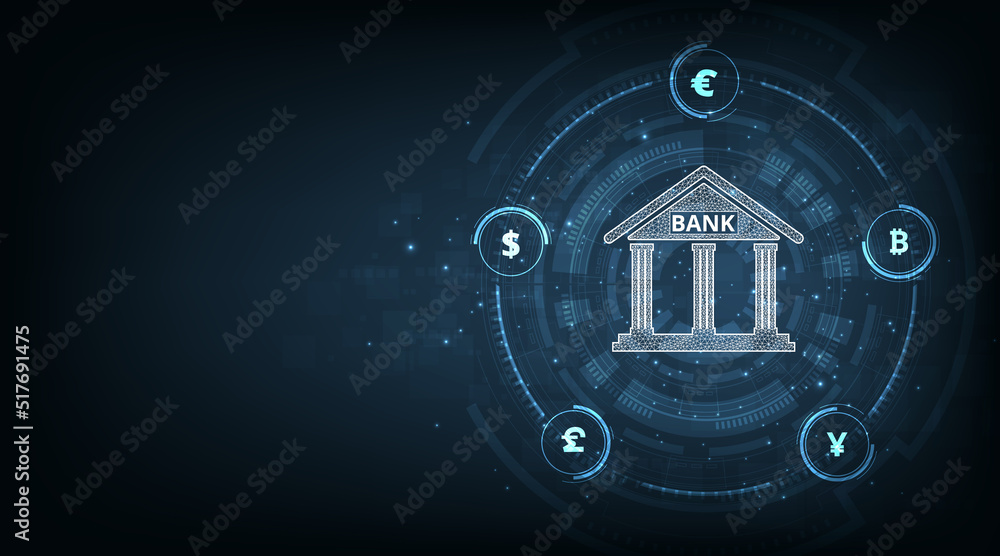 Interbank Currency exchange concept.Money transfer, FinTech financial ...