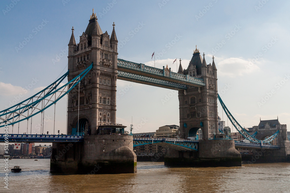 London, England - Aril 2, 2012: Tower Bridge, most famous bridge in ...