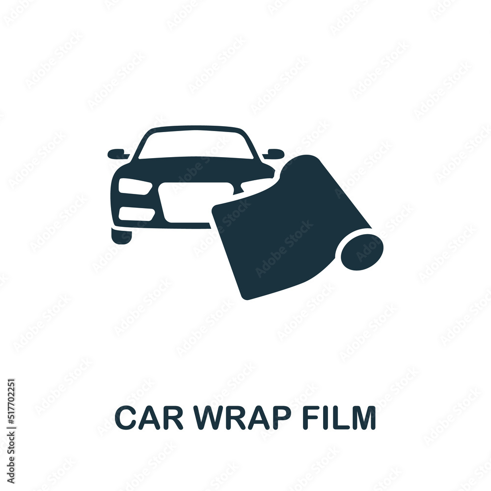 Car Wrap Film icon. Monochrome simple line Car Service icon for ...