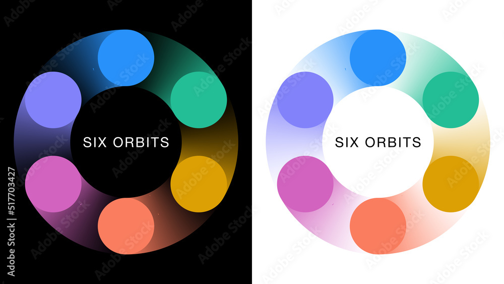Six orbits. Symbol graphics. Rotating image. Stock Vector | Adobe Stock
