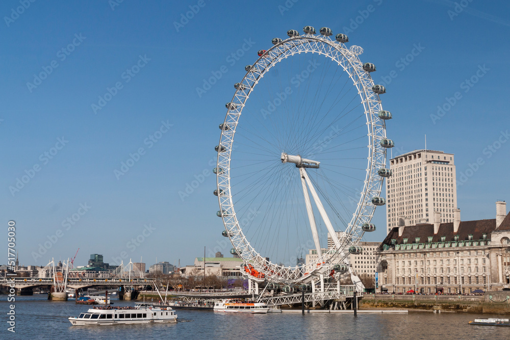 London, England - Aril 1, 2012: The London Eye, or the Millennium Wheel ...