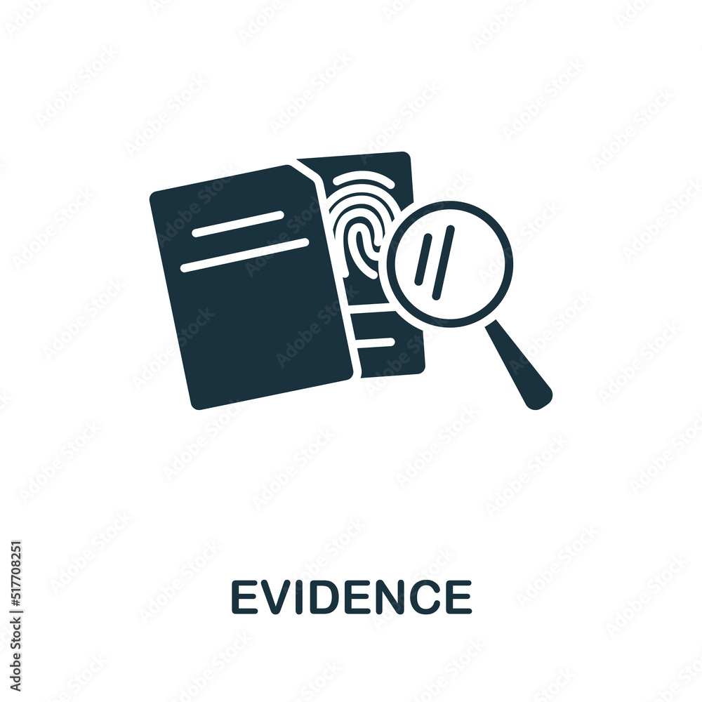 Evidence icon. Monochrome simple line Crime icon for templates, web ...