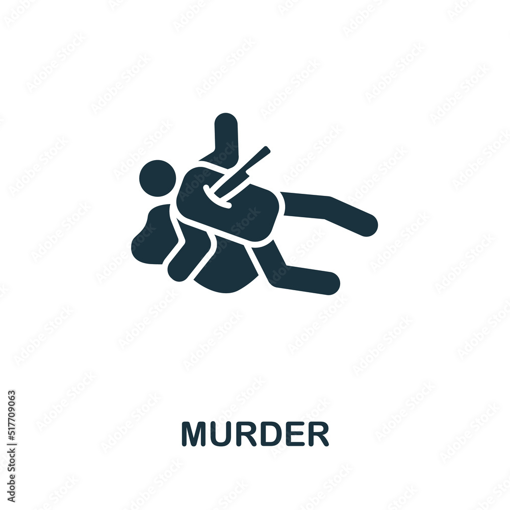 Murder icon. Monochrome simple line Crime icon for templates, web ...