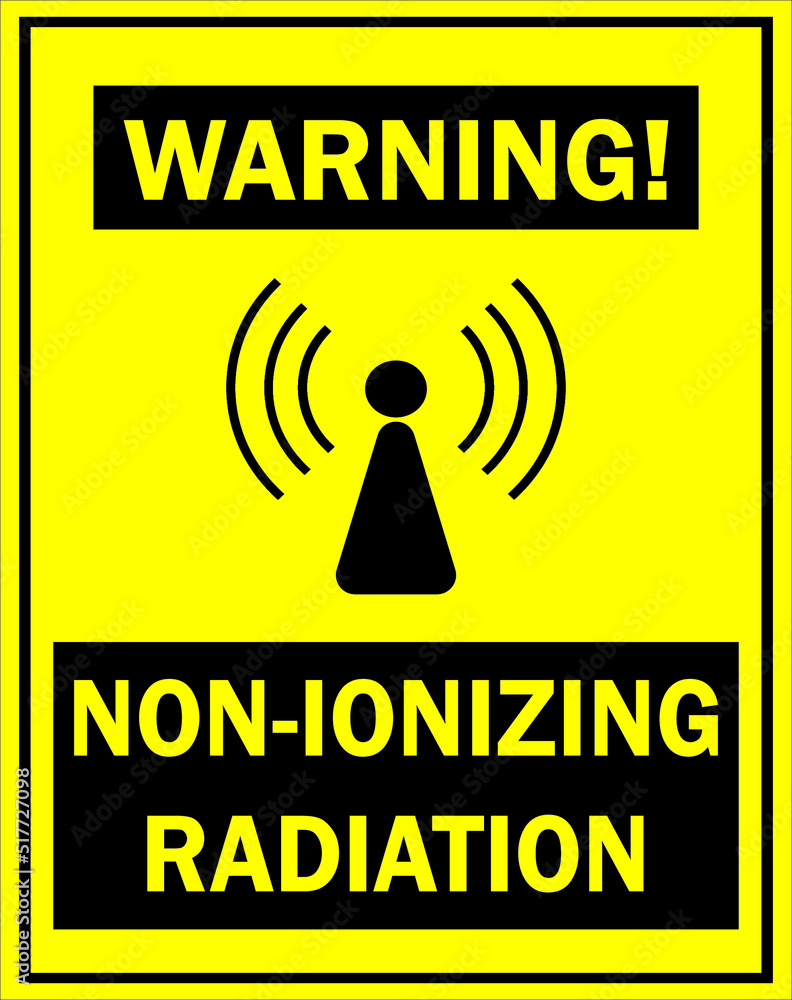 Non-ionizing radiation work place warning sign vector Stock Vector ...