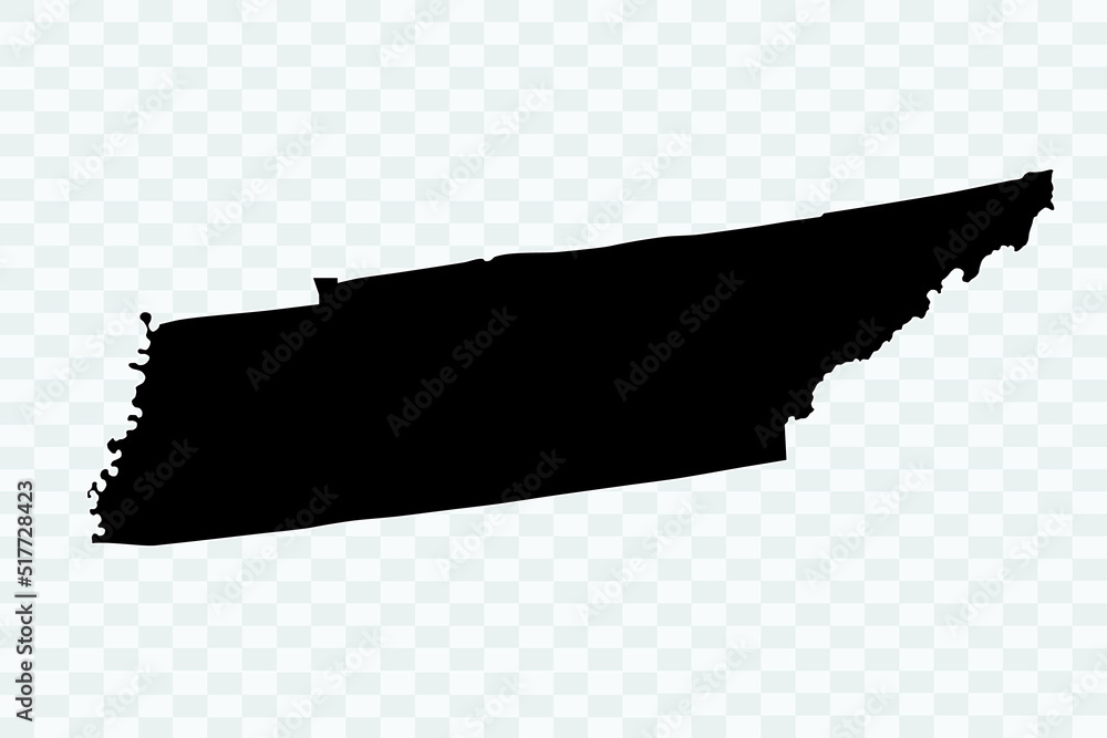 TENNESSEE Map black Color on White Backgound quality files Png Stock ...