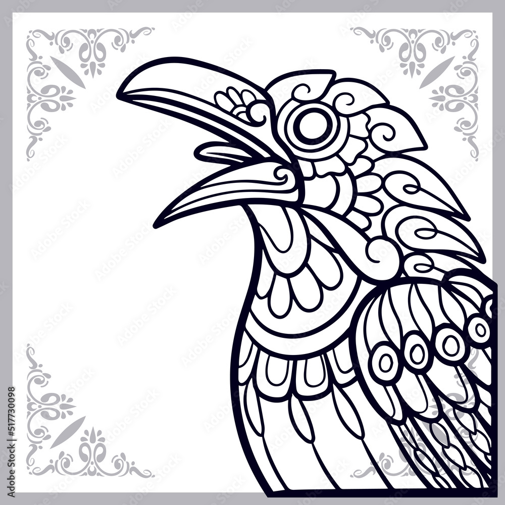 Crow bird zentangle arts isolated on white background Stock Vector ...