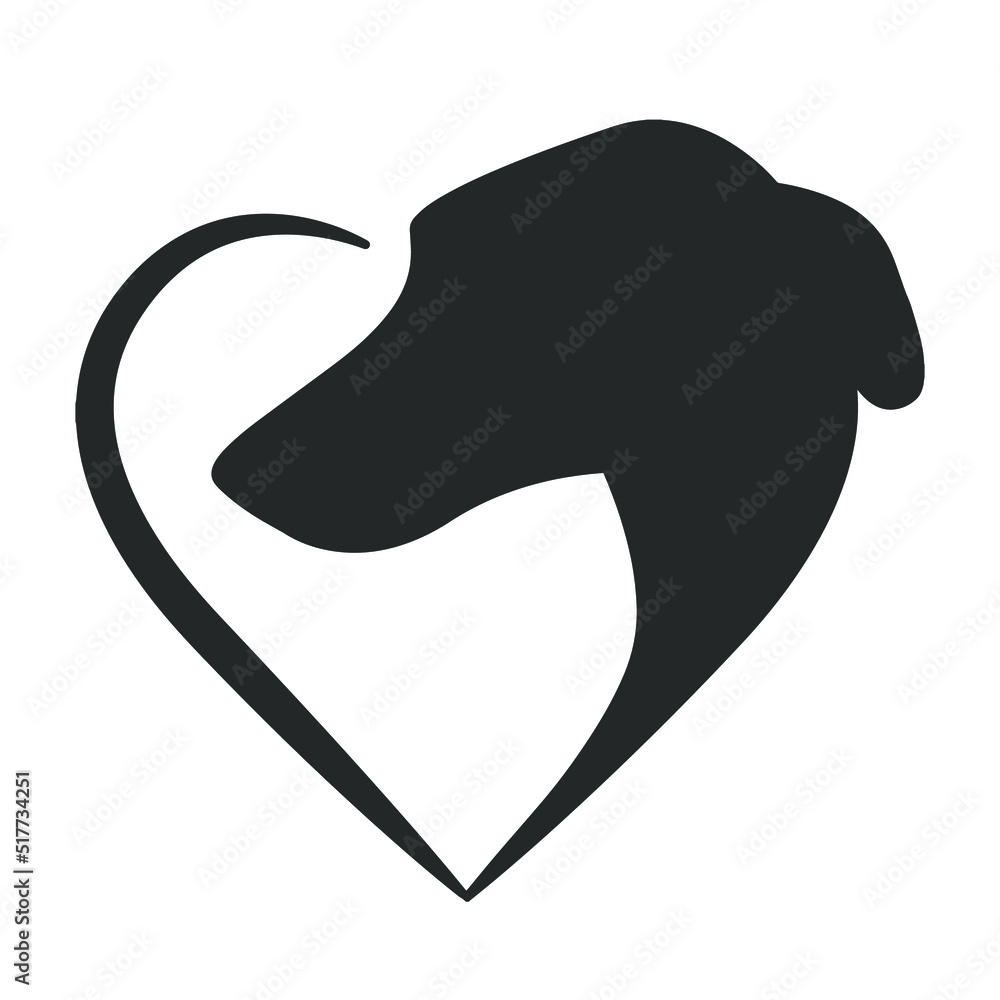 Greyhound Illustration Clip Art Design Shape. Pet Love Silhouette Icon ...