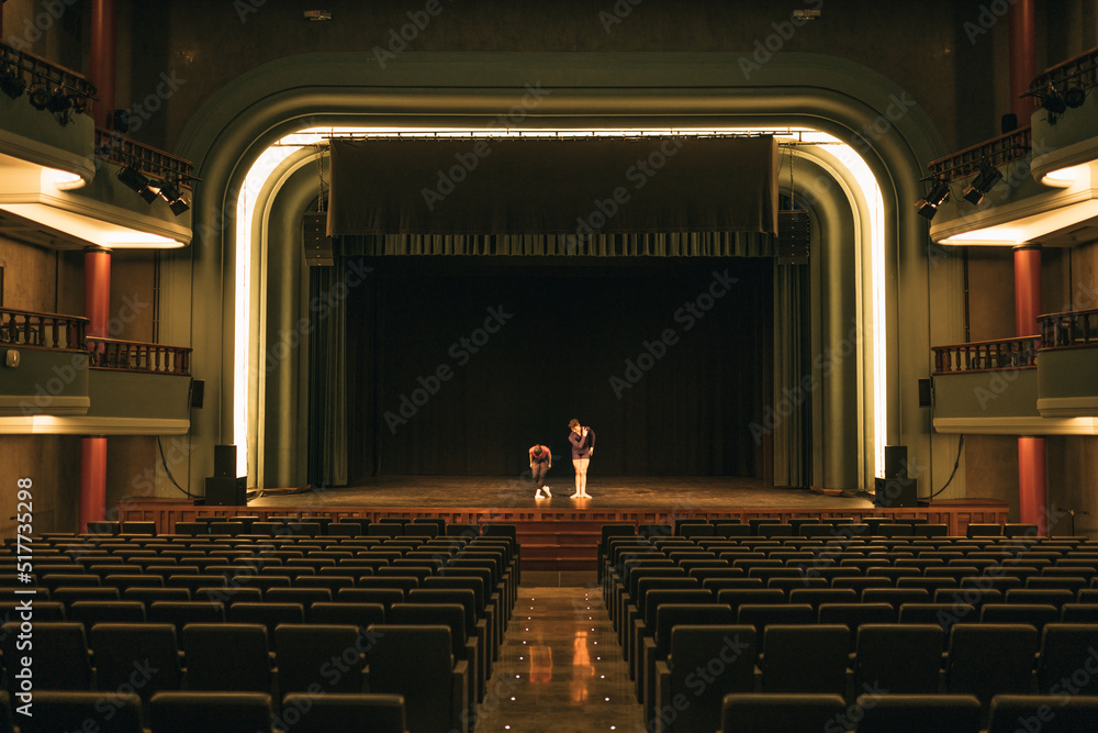 Ballet dancers bowing on stage Stock Photo | Adobe Stock