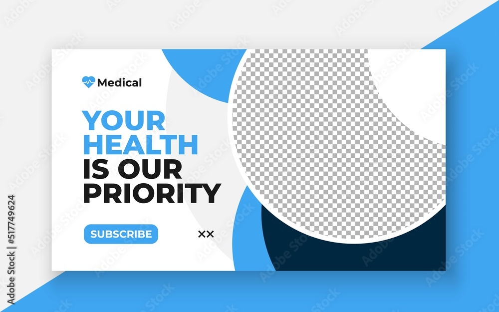 Medical healthcare youtube thumbnail and web banner template.Editable ...