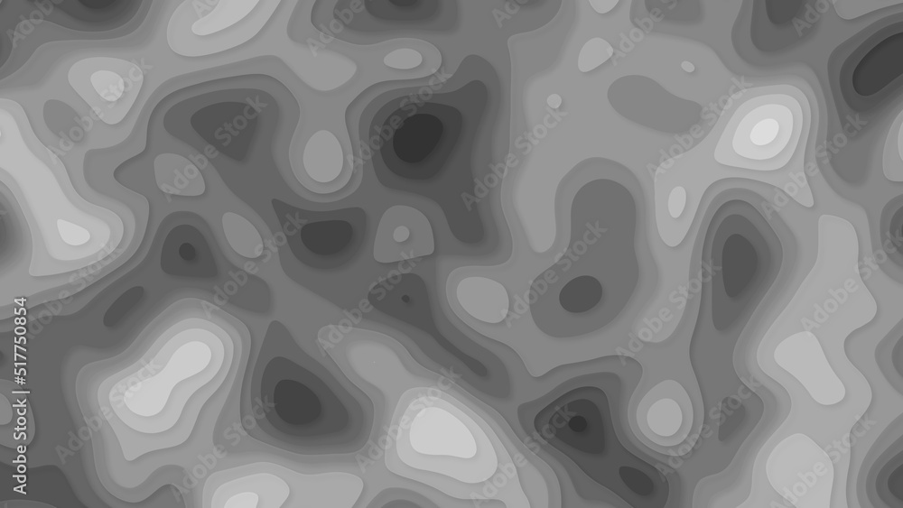 Abstract paper cut style design. Geometric layered curve line grey ...