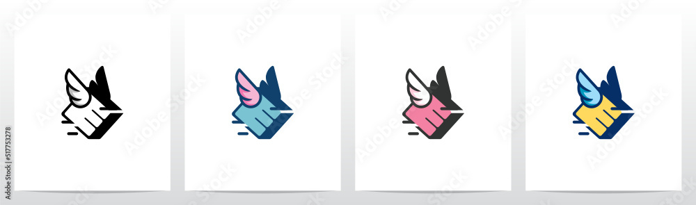 Flying With Wings Letter Logo Design E Stock Vector | Adobe Stock