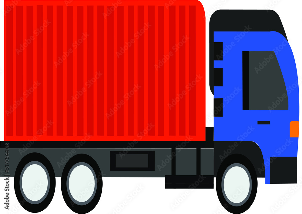 Truck and container Truck clipart with heavy loaded Stock Vector ...