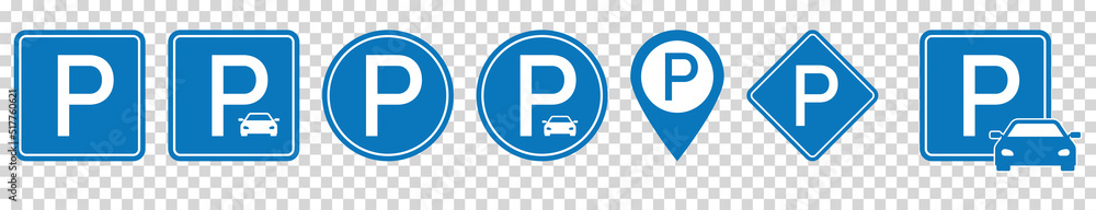 Vector parking signs. Design for web and mobile app. Vector ...