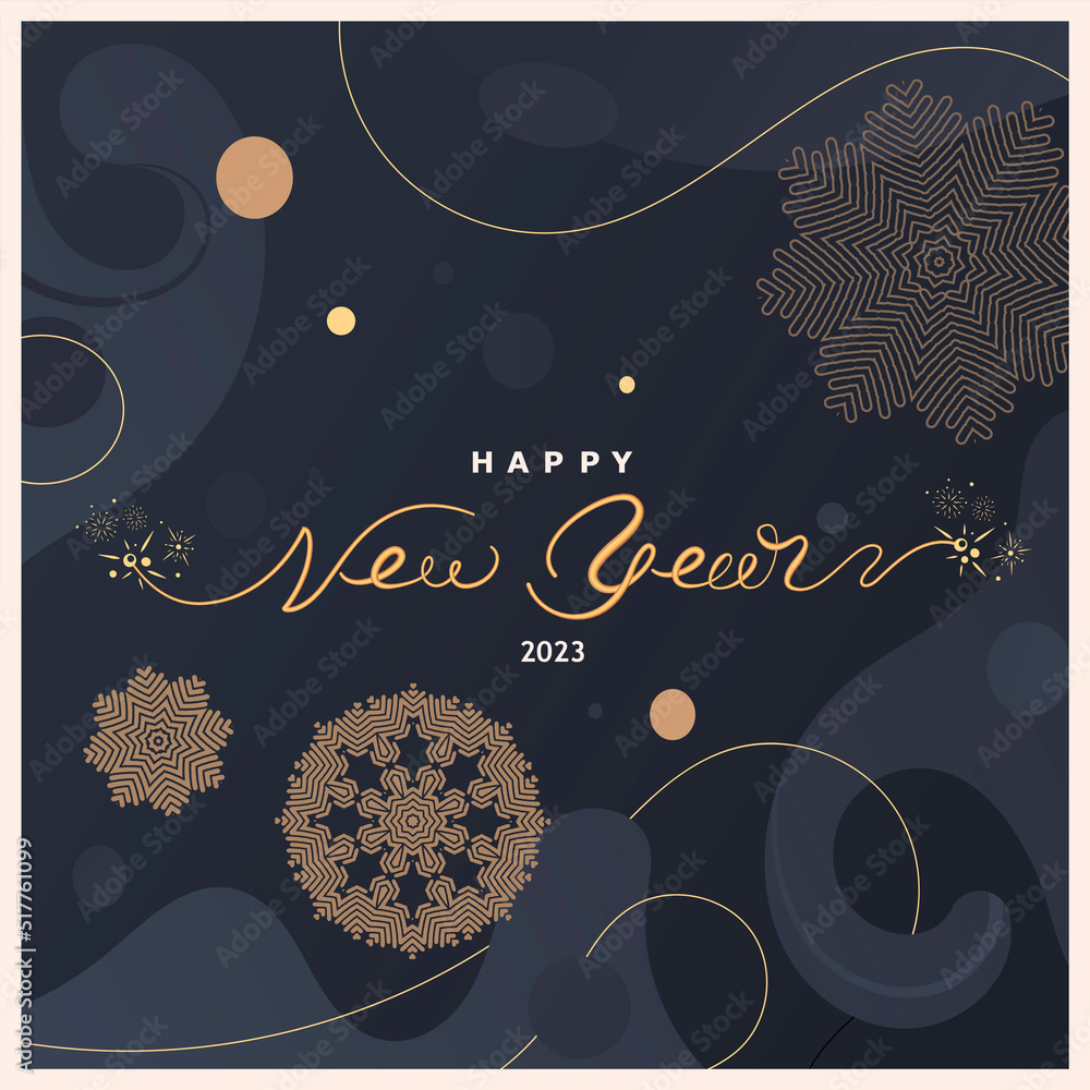 Festive cover for the New Year's calendar with the number 2023 and the ...