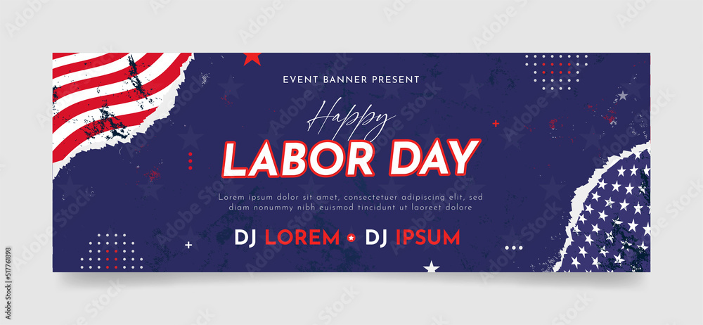 Labor day facebook cover page timeline web ad banner template | Modern ...