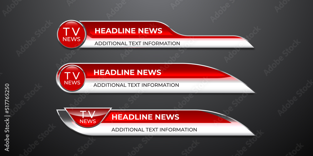 Broadcast news lower third modern banner template for television, video ...