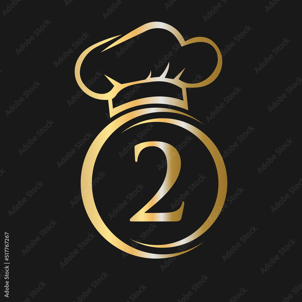 Initial Letter 2 Restaurant Logo Template. Restaurant Logo Concept with ...