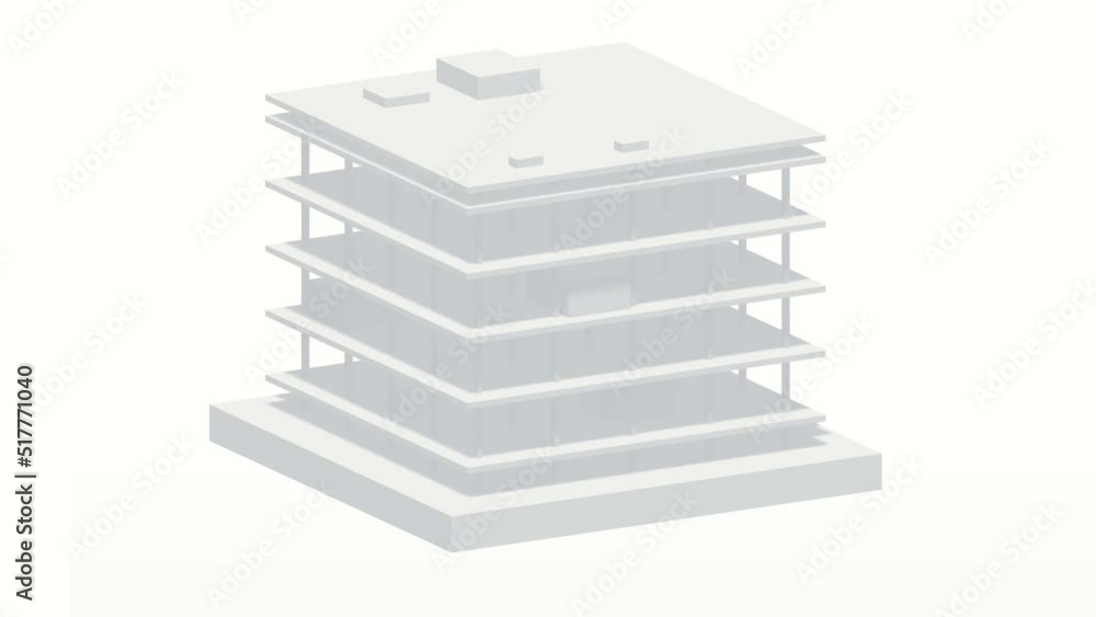 Building under construction. Build house construct in process. Spin on ...