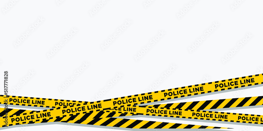 black and yellow police line tapes vector. Caution lines isolated with ...