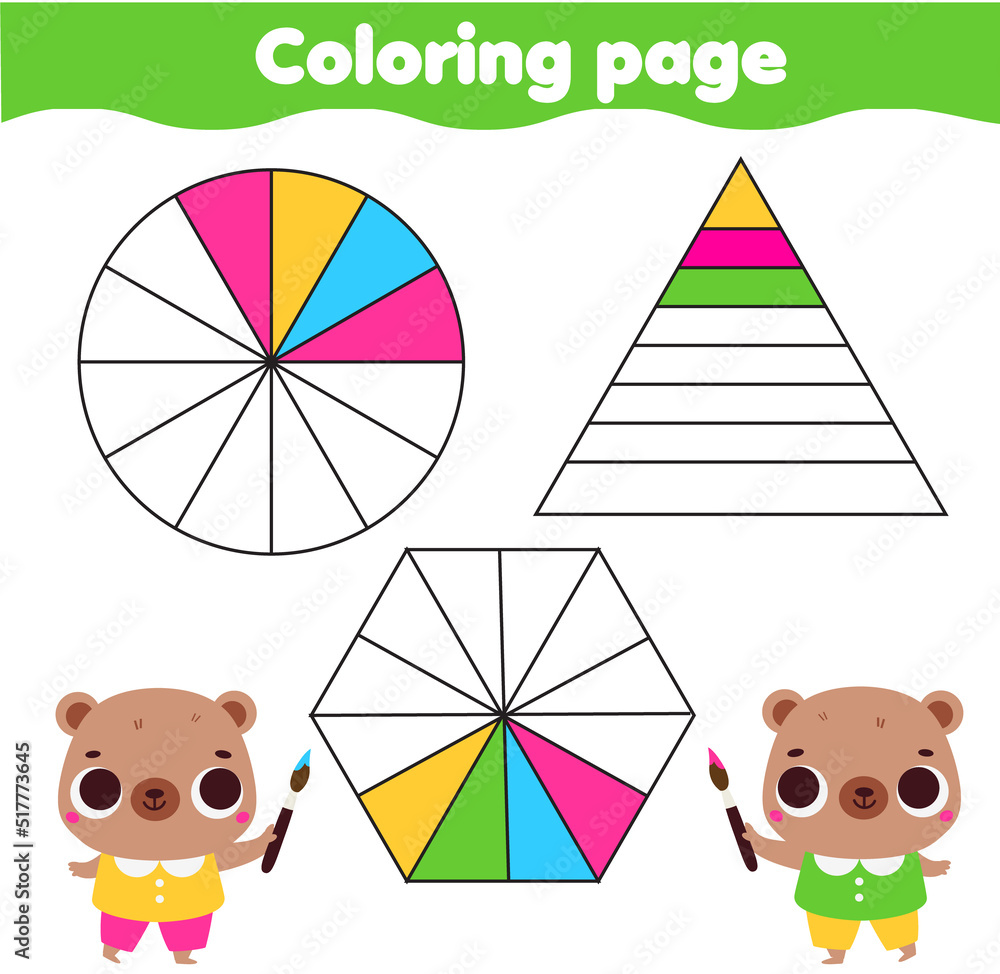 Complete patterns. Coloring page for toddlers. Educational game for ...