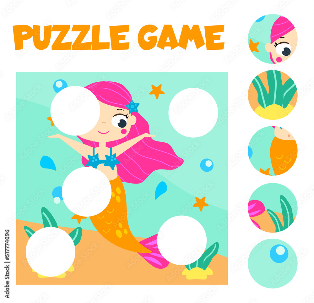 Puzzle for toddlers. Cut and Match pieces and complete the picture of ...