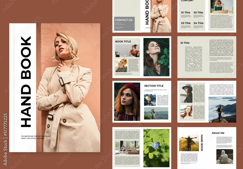 Hand Book Layout Stock Template | Adobe Stock